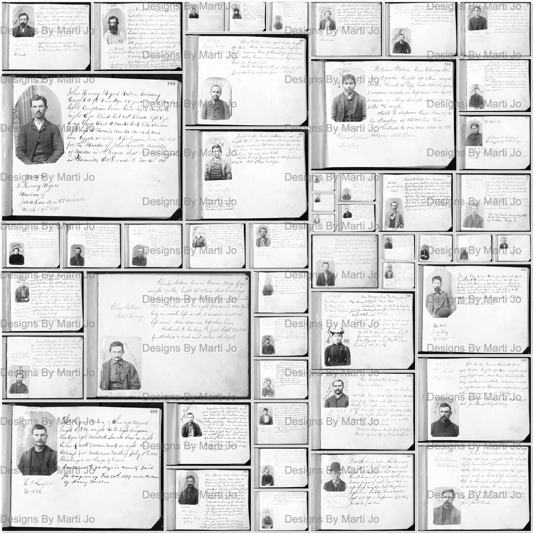 Vintage Mugshot Crime Book | 50 Criminal Record Jpgs | Includes ...