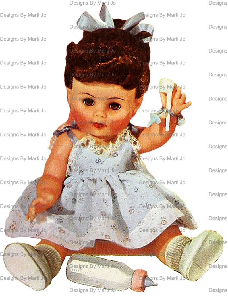 Vintage Fussy Cut 1958 Toy Doll Clipart 20 Printable Colored - Etsy