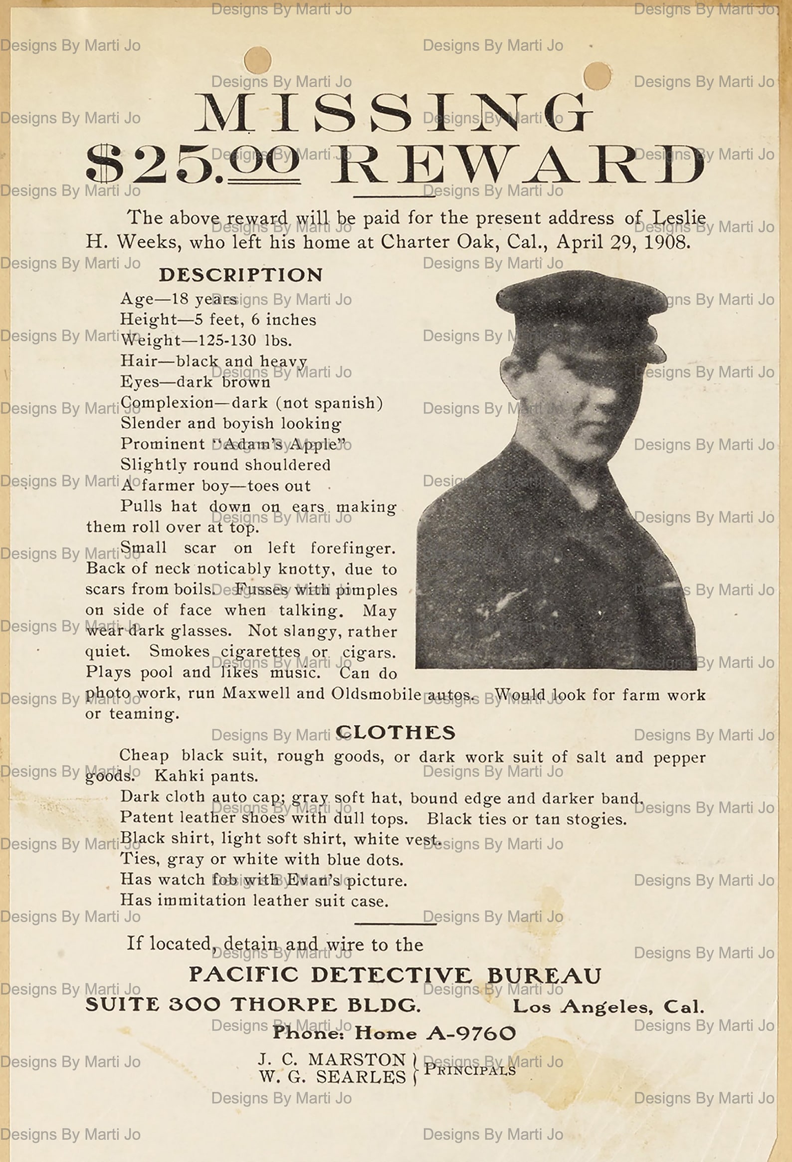 Vintage Missing Person Reward Posters | 50 Printable Jpgs | True Crime ...