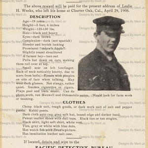 Vintage Missing Person Reward Posters | 50 Printable Jpgs | True Crime ...