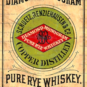 Old Whiskey Labels Set 1 | 70 Digital Vintage Liquor Labels | BONUS ...