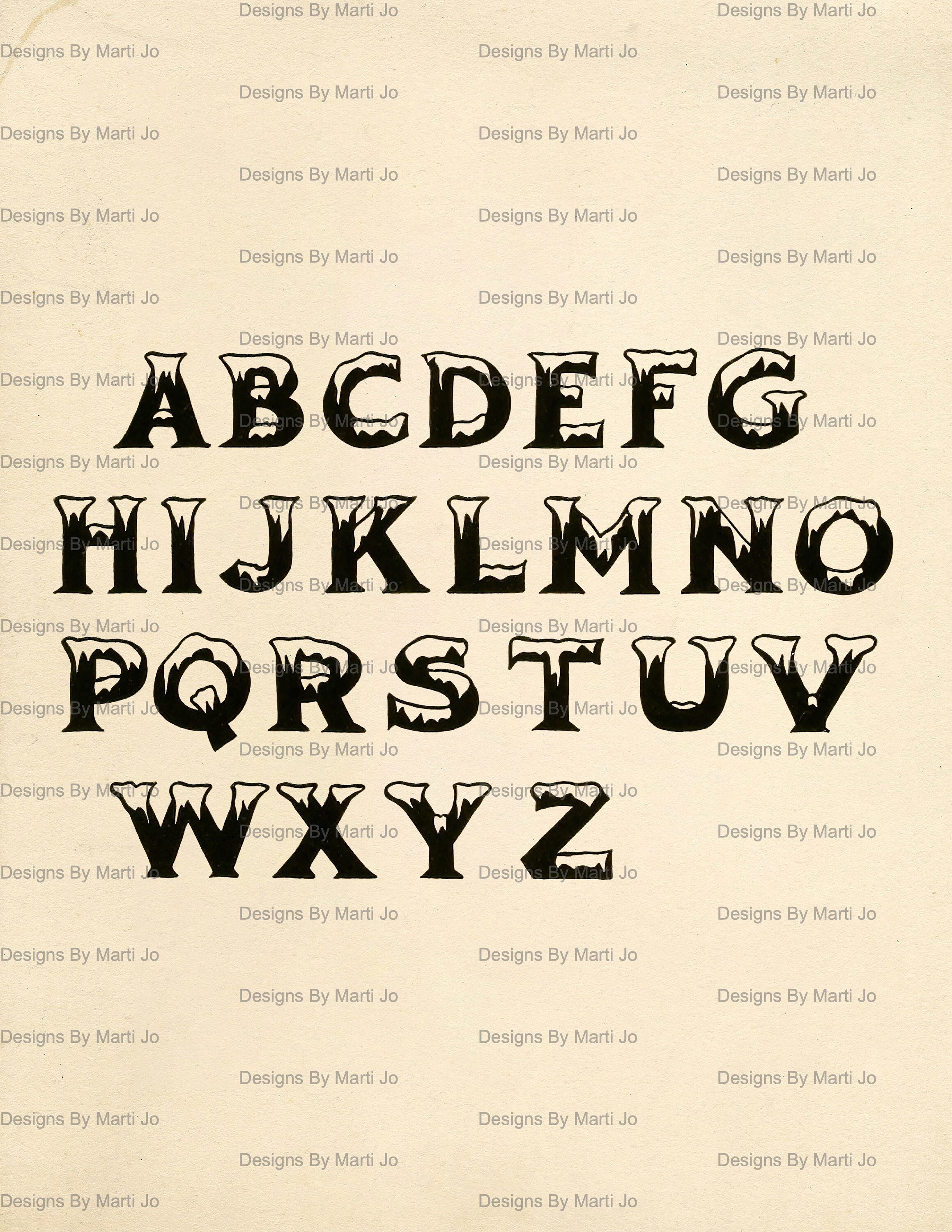 Printable Fancy Digital Vintage Complete Alphabet Lettering Set 2 ...