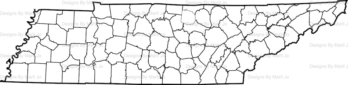 Printable Tennessee Map | Printable TN County Map | Digital Download ...