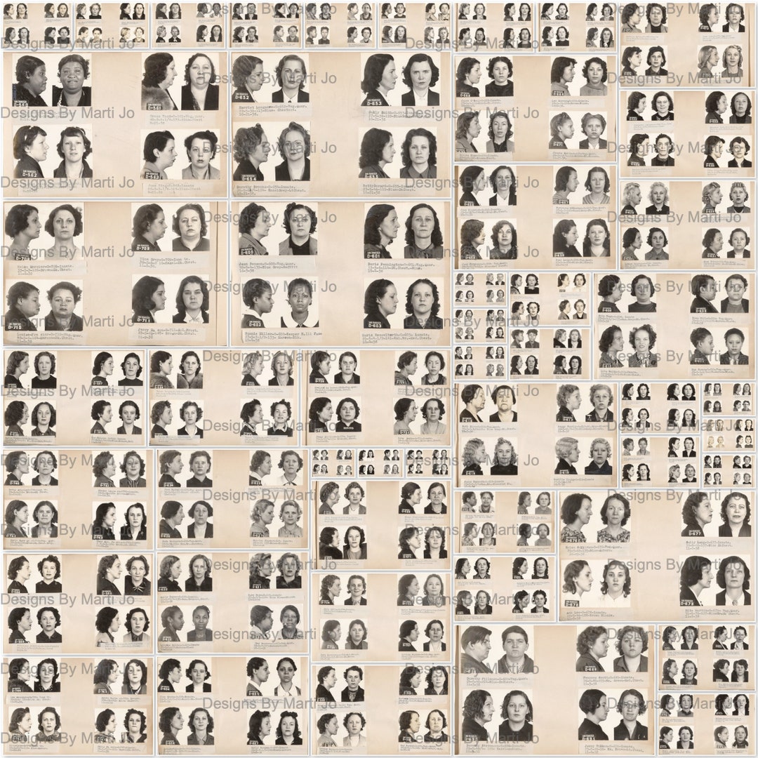 Vintage Women Mug Shots From 1938 | 50 8 Inch Wide Jpgs Featuring 4 ...