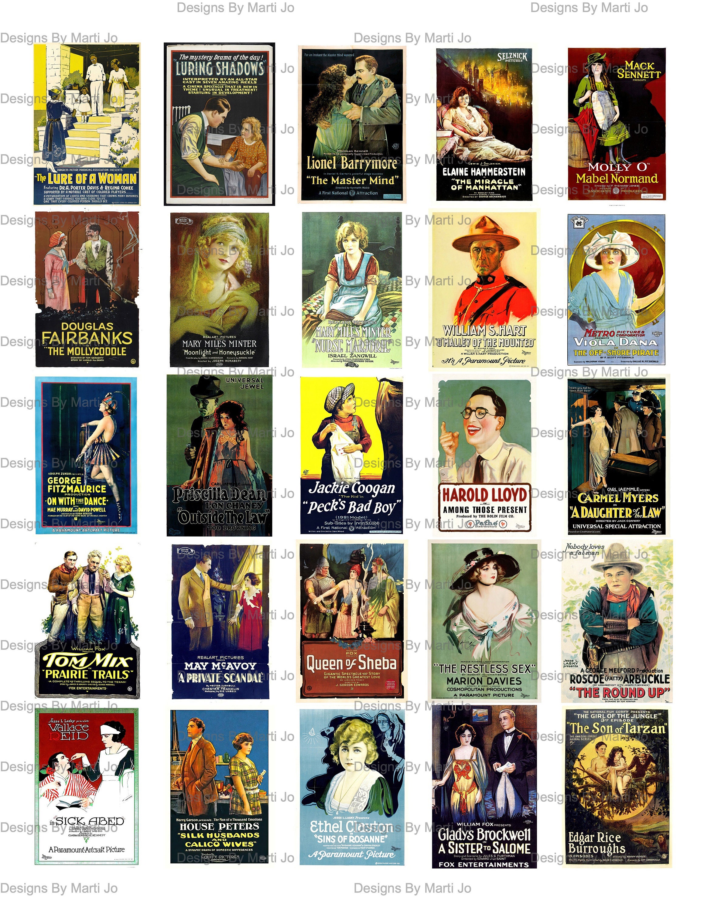Vintage Movie Posters Set 2 | 100 Individual Antique Lobby Posters From ...