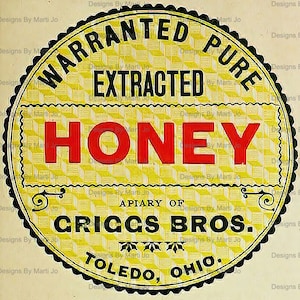 Antique Honey Labels Kit | 38 Printable Vintage Honey Related JPG ...
