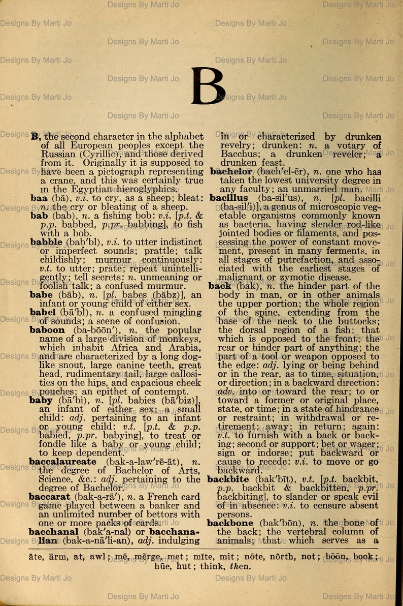 Vintage Old Dictionary Pages 26 Antique Dictionary Printable - Etsy