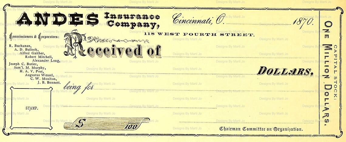 Vintage Checks and Receipts Digital Kit Old Bank Checks - Etsy