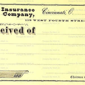 Vintage Checks and Receipts Digital Kit | Old Bank Checks Ephemera ...