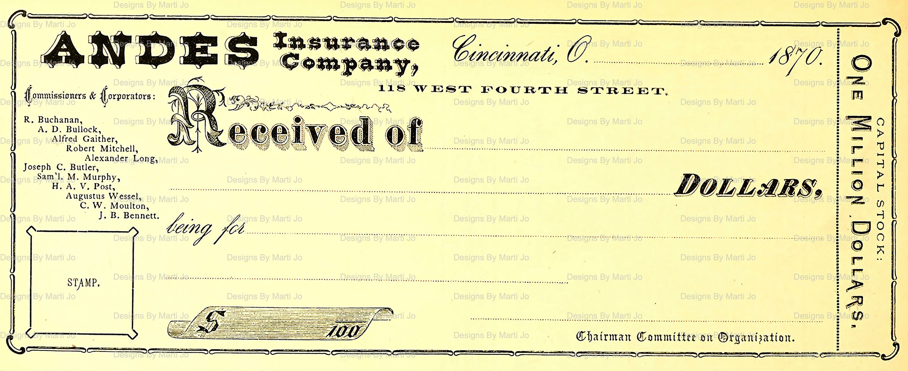 Vintage Checks and Receipts Digital Kit Old Bank Checks - Etsy