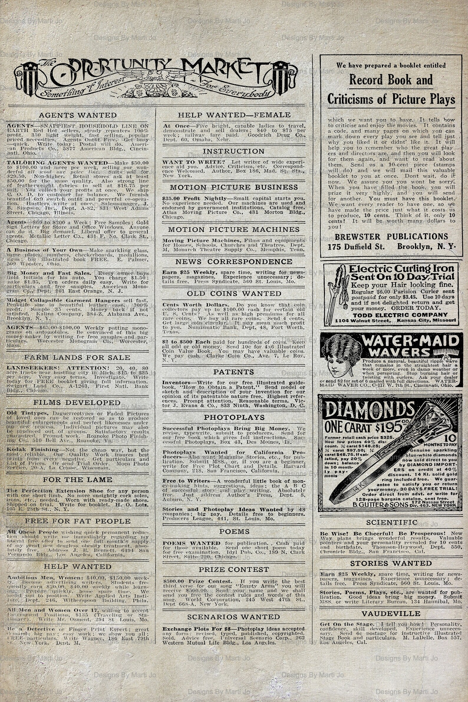 Vintage Ads Overlays Set 1 10 Vintage Magazine Advertisement ...