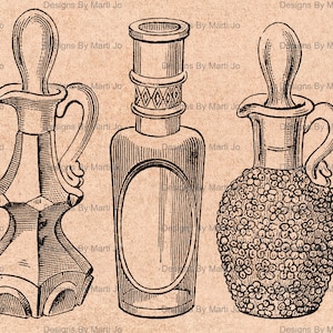 Vintage Bottles and Jars Set 2 | Antique Bottle Clipart PNG Files ...