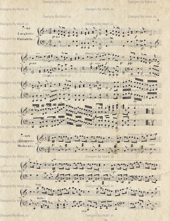 Old Looking Sheet Music