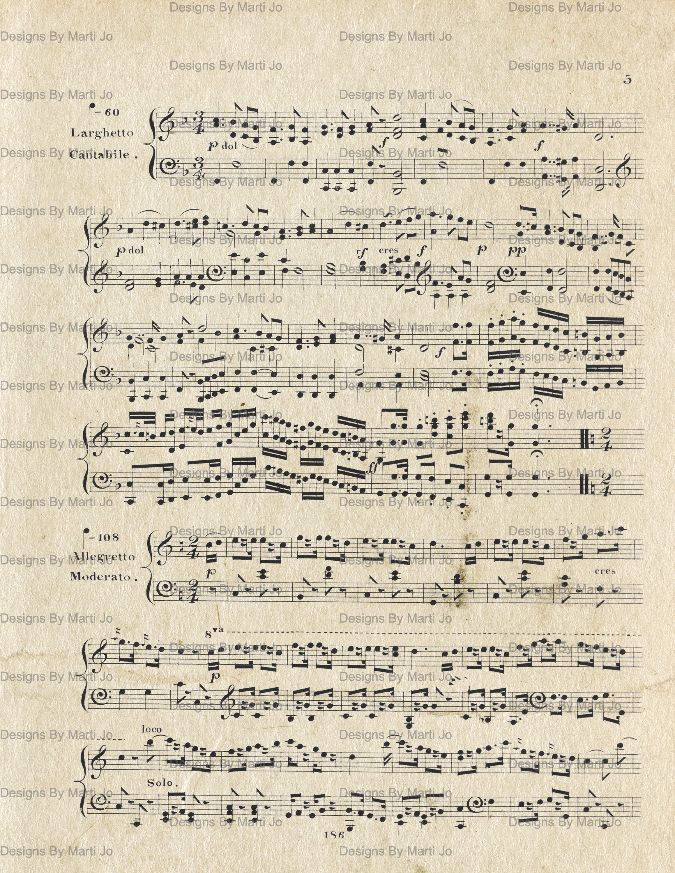 Old Sheet Music Overlays Set 1 10 Vintage Transparent - Etsy