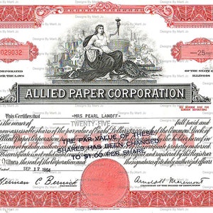 Old Stock Certificates Set 2 | Vintage Stock Market Documents | Instant ...