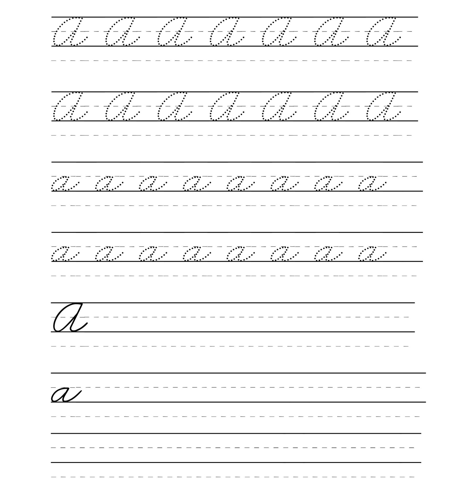 Cursive Writing Practice Tracing Pages | Printable Cursive Letter ...
