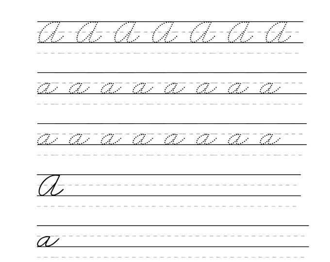 Cursive Alphabet Tracing Worksheet. Printable Trace the Cursive ...