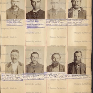 Vintage Mugshot Crime Scrapbook Pages | 50 Criminal Record Jpgs With ...