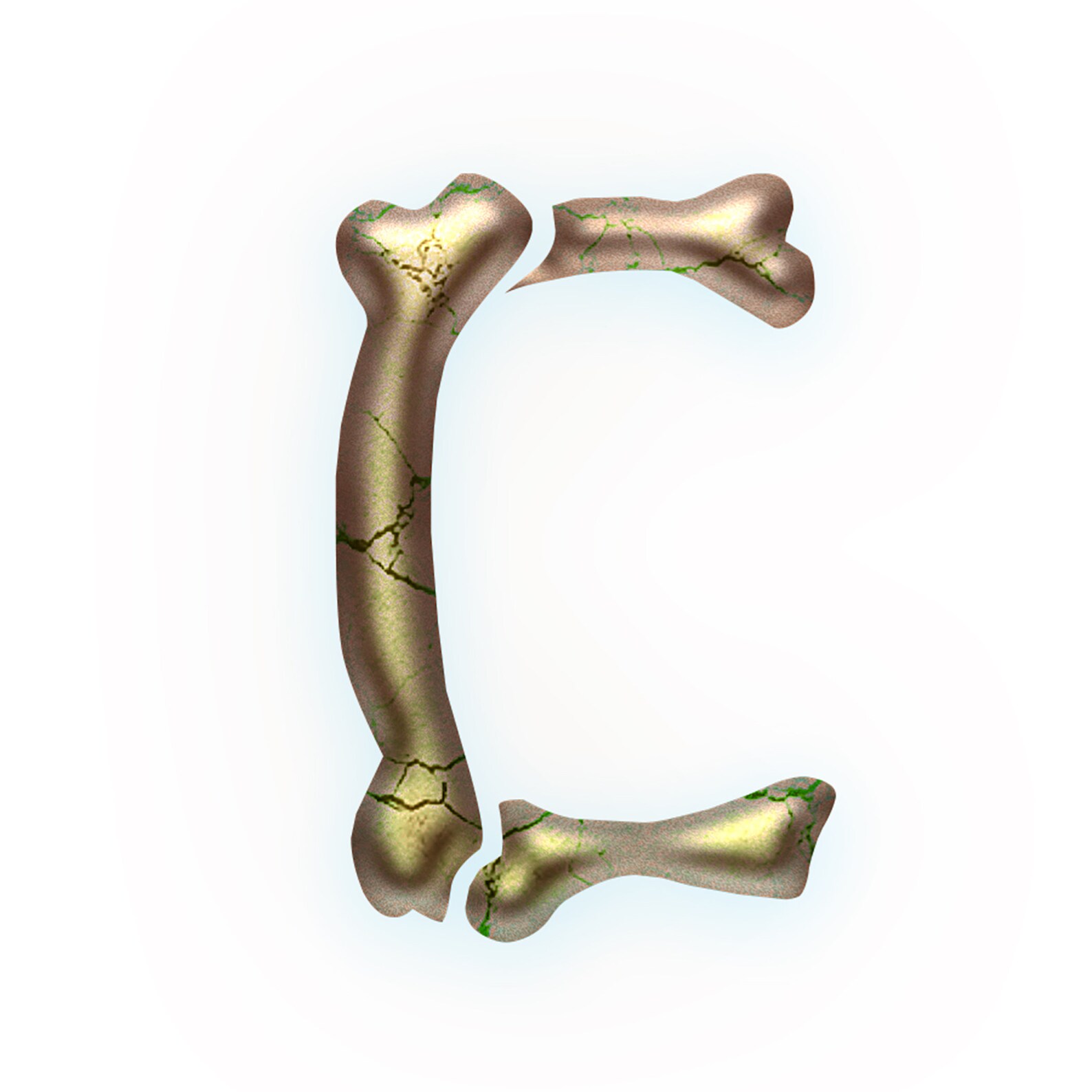 Bone Shaped Letters Digital Clipart | Printable Bone Alphabet | Instant ...