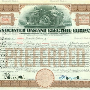 Vintage Stock Certificates Set 4 | Vintage Stock Market Shares ...
