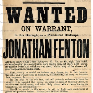 Vintage Wanted / Reward Posters | 28 Printable JPG Files | People ...