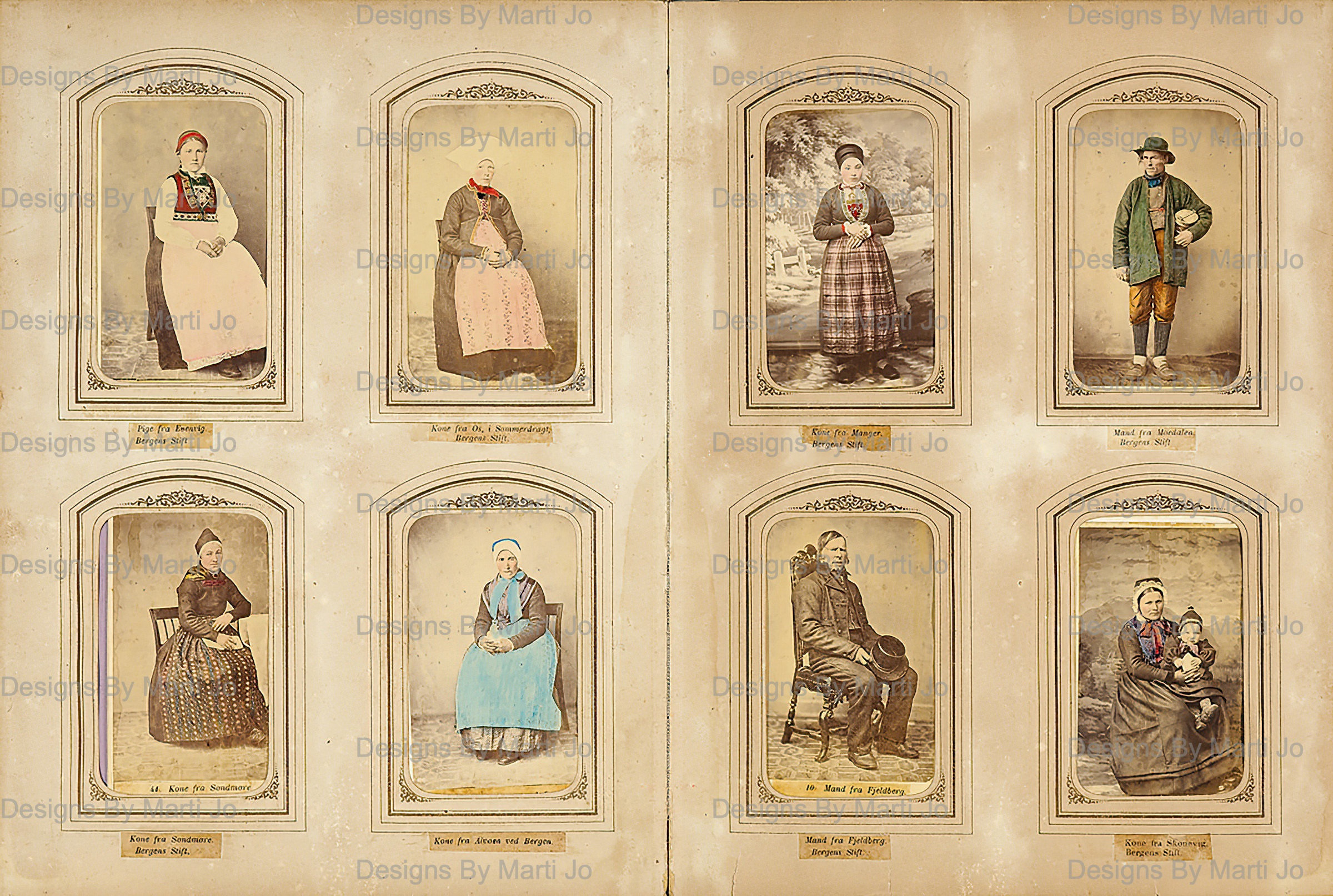 14 Vintage Printable Cabinet Card Album Pages Colorized - Etsy
