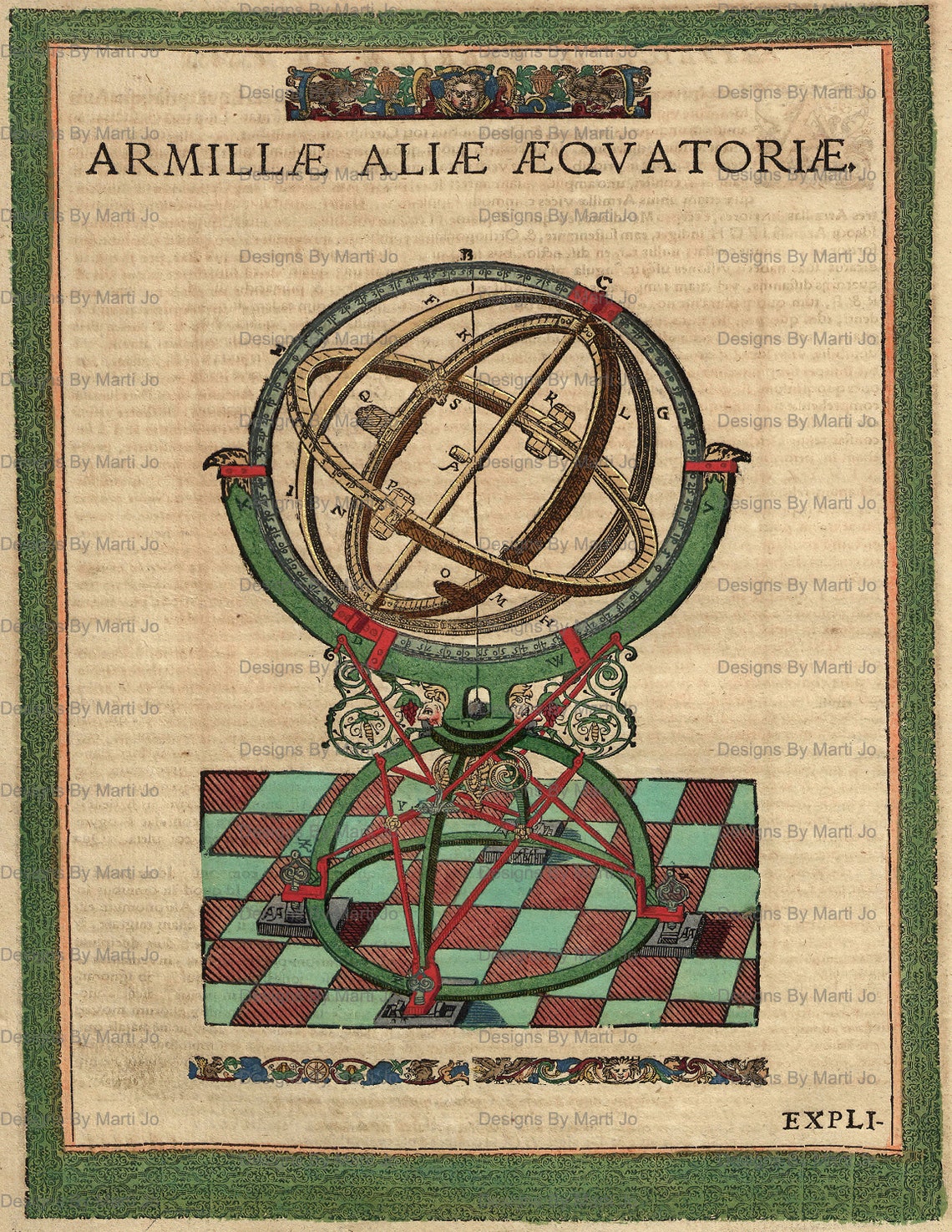 Vintage Colored Astronomical/geometry Themed Paper Set | 25 Antique ...