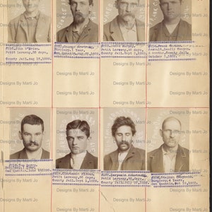 Vintage Mugshot Crime Scrapbook Pages | 50 Criminal Record Jpgs With ...