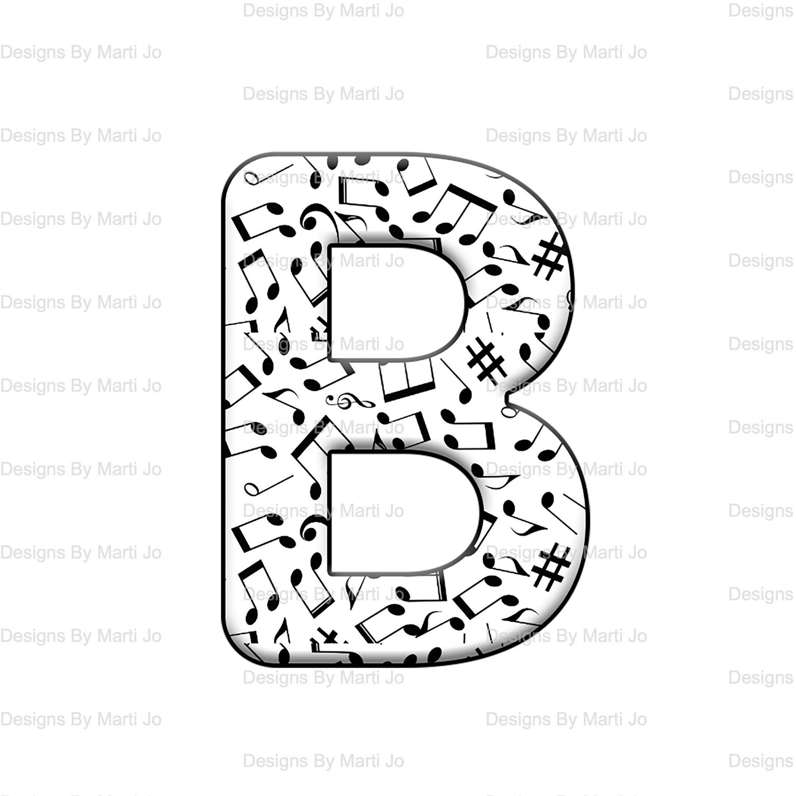 Musical Note Alphabet Printable Musical Note Letters - Etsy