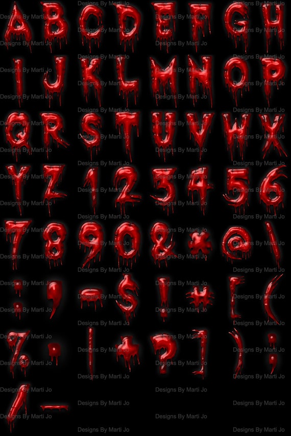 Letras de sangre que gotean / Letras de sangre del alfabeto - Etsy España