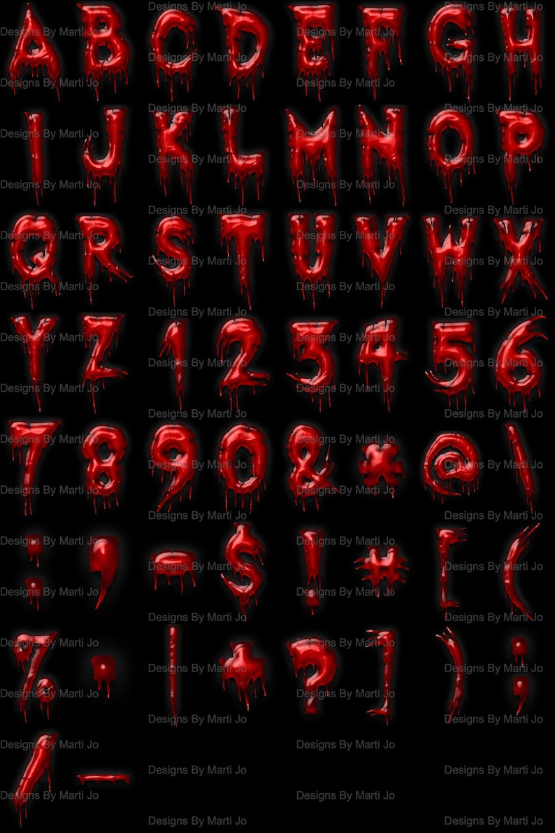 Dripping Blood Letters Printable Alphabet Blood Letters - Etsy Israel