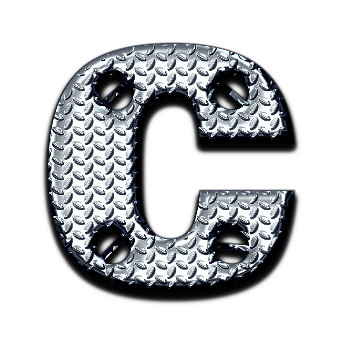 Diamond Plate Letters Digital Clipart Printable Chrome Metal - Etsy