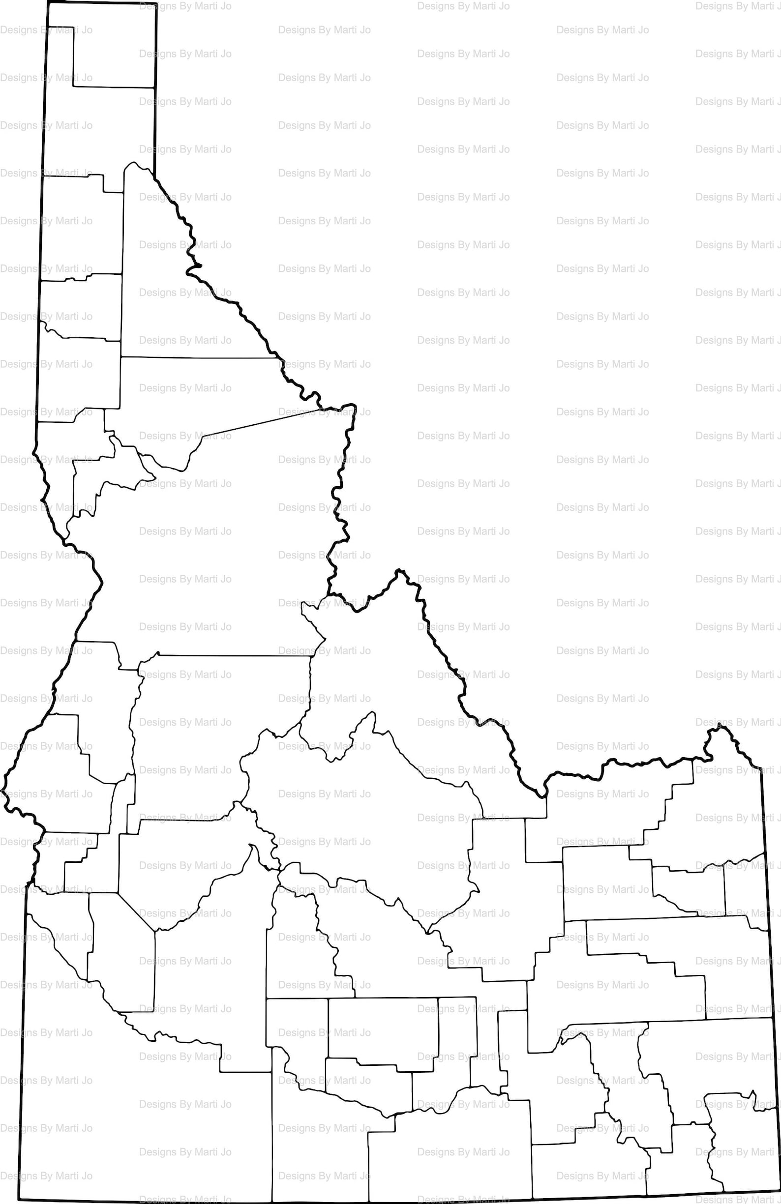 Printable Idaho Map Printable ID County Map Digital Download PDF MAP24 ...