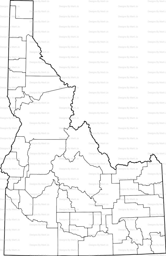 Printable Idaho Map Printable ID County Map Digital | Etsy