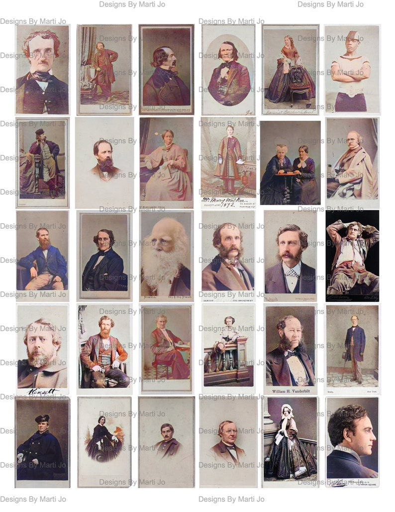 120 Vintage Cabinet Cards | 4 Jpgs/pdfs - 30 per Page | Carte De Visite ...