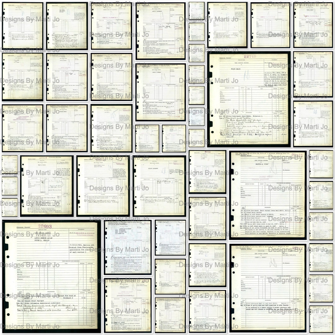 Vintage Criminal Court Docket Junk Journal Kit | 50 Printable True ...