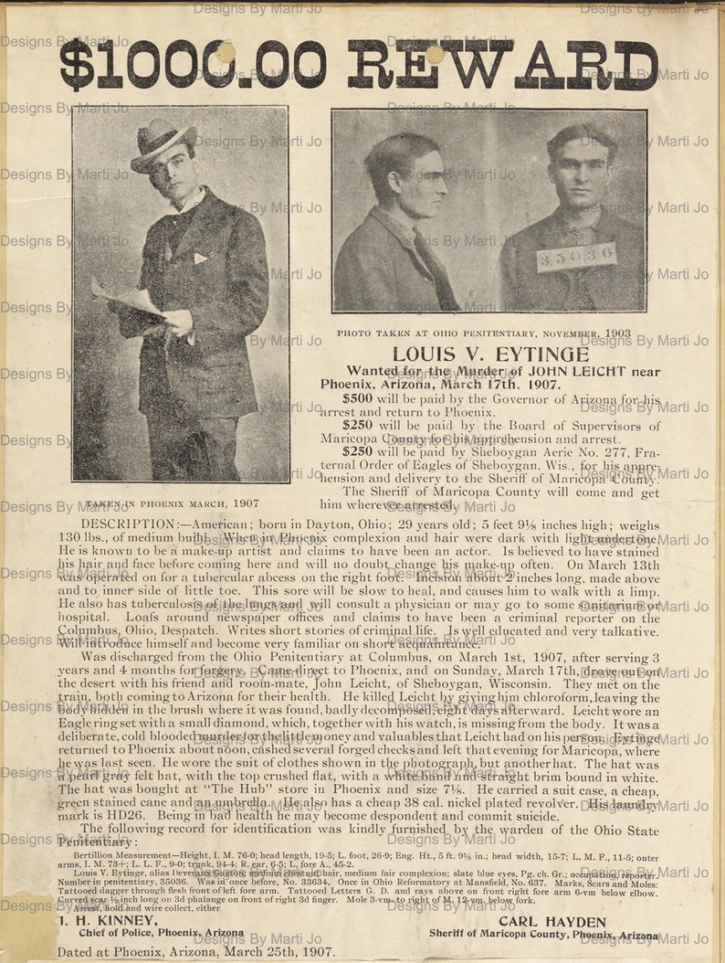 Vintage Wanted for Murder Posters True Crime Ephemera 50 - Etsy