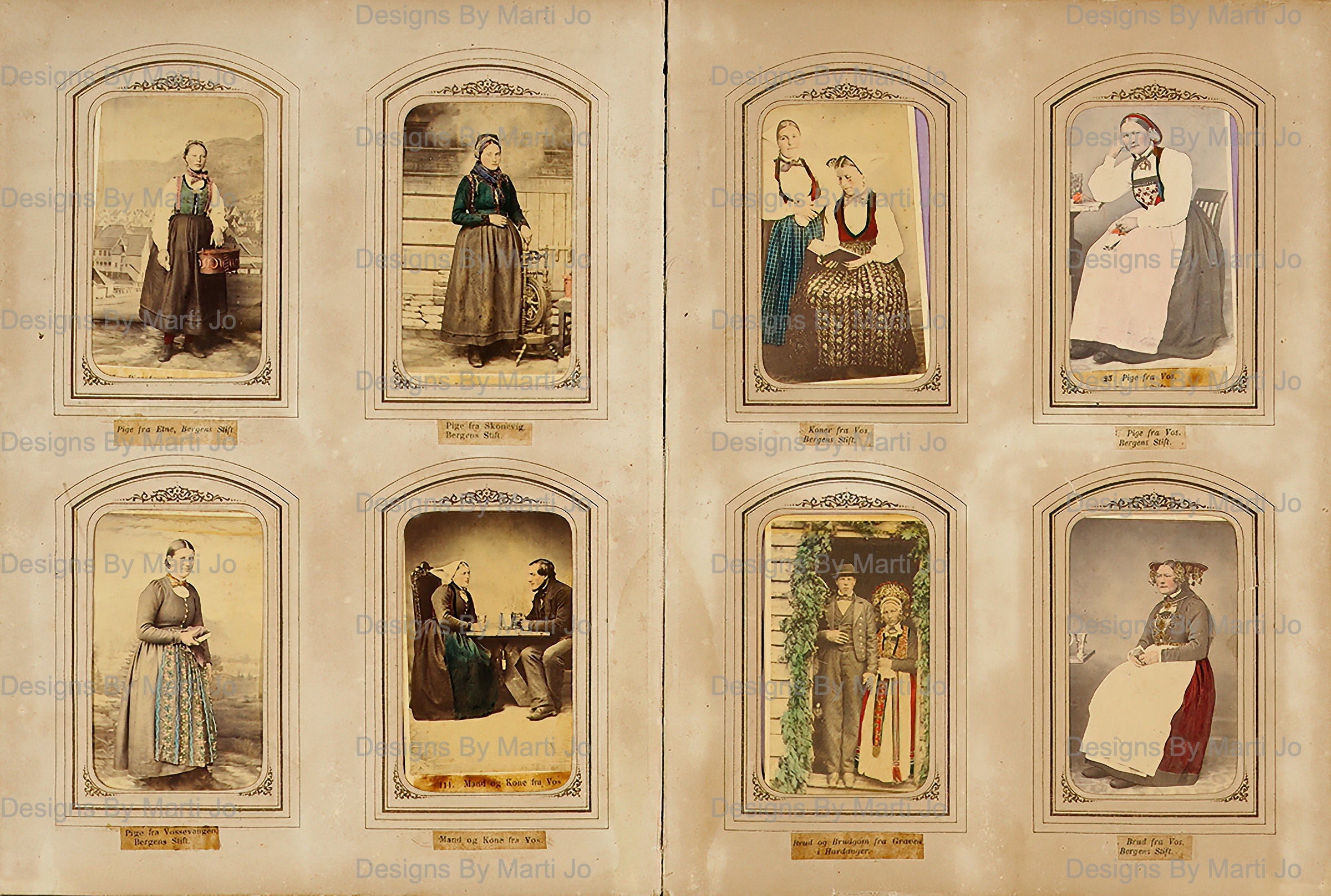 14 Vintage Printable Cabinet Card Album Pages Colorized - Etsy