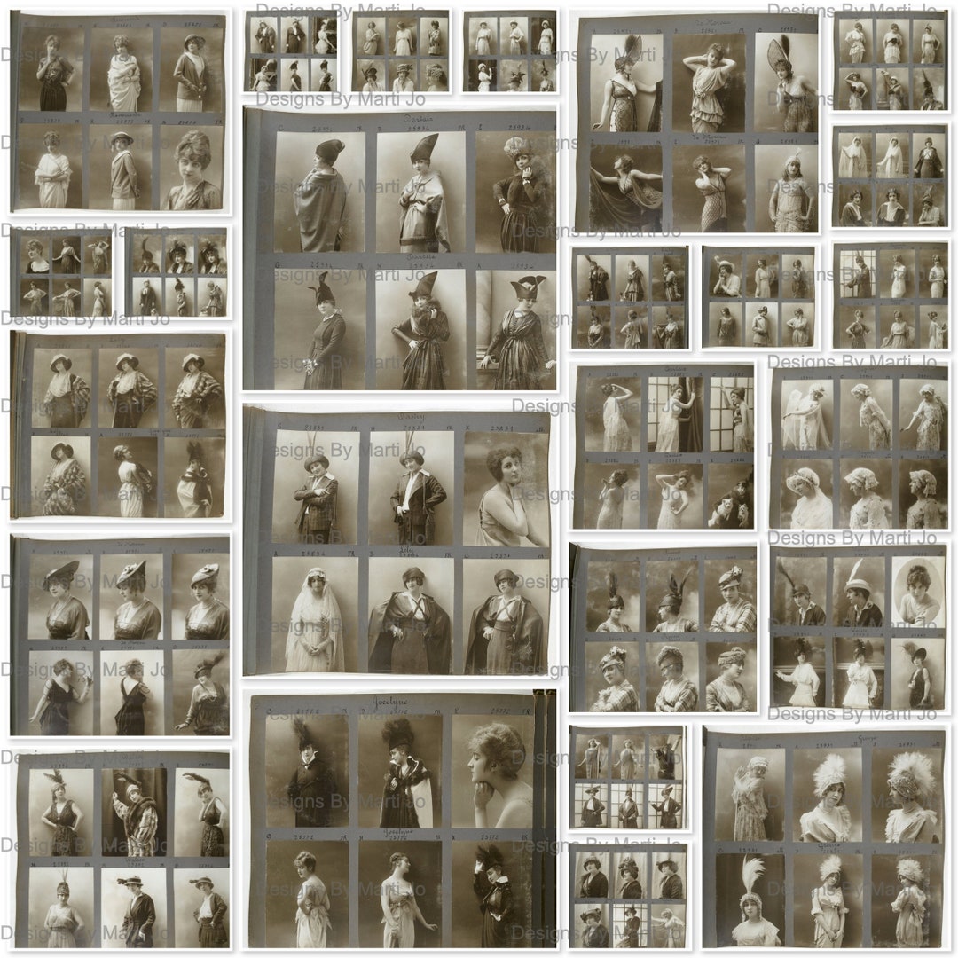 25 Vintage French Women Collage Set 1 | Printable Antique People ...