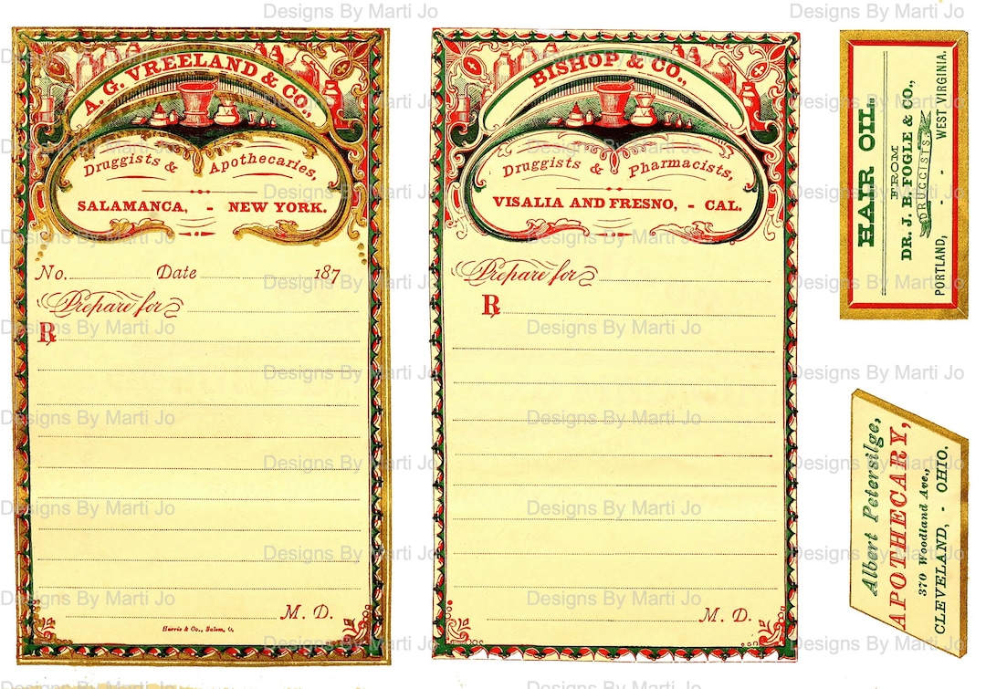 Vintage Pharmacy Prescription Labels | Printable Vintage Apothecary ...