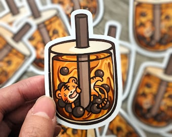 3 Boba Bunny Vinyl Sticker | Etsy