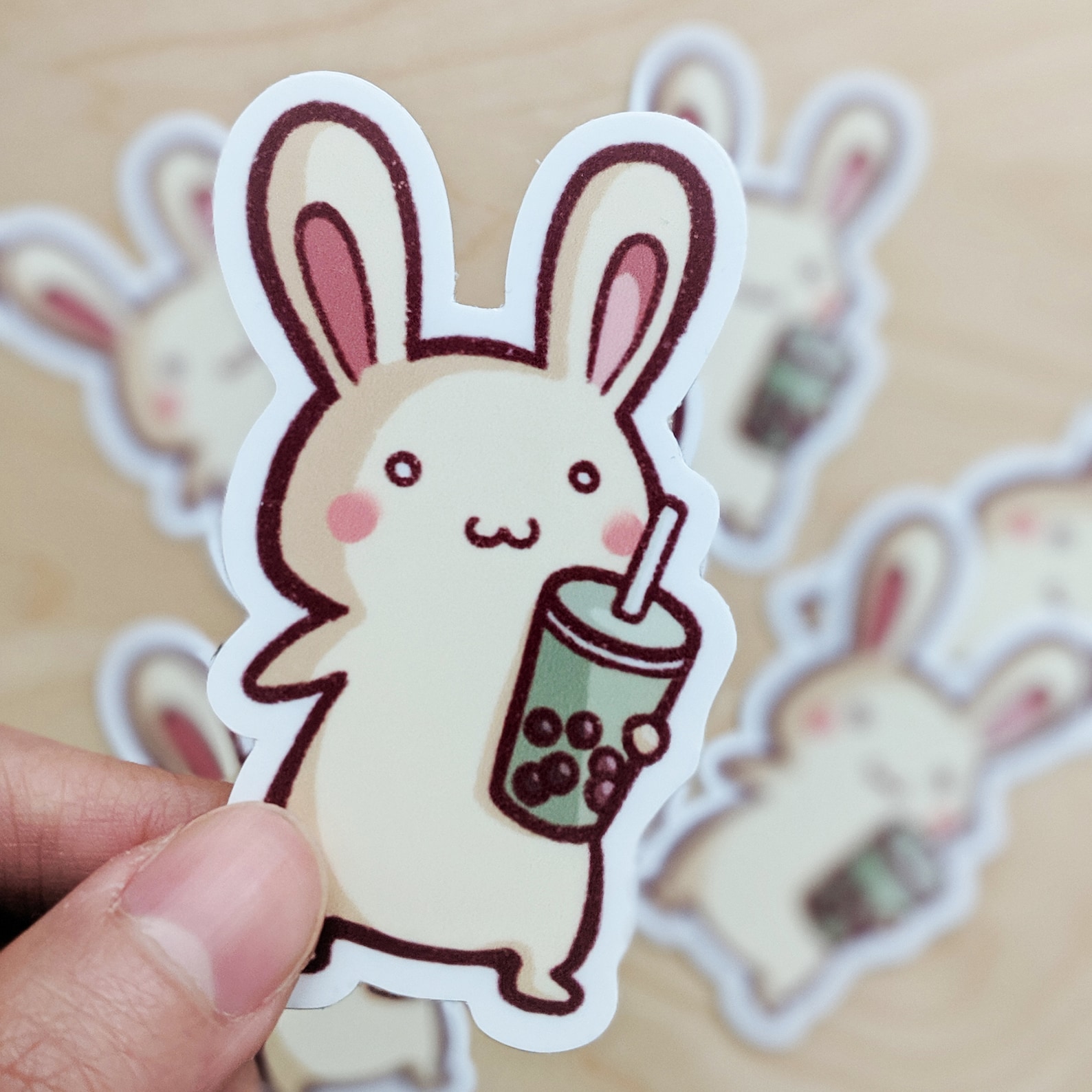 3 Boba Bunny Vinyl Sticker - Etsy