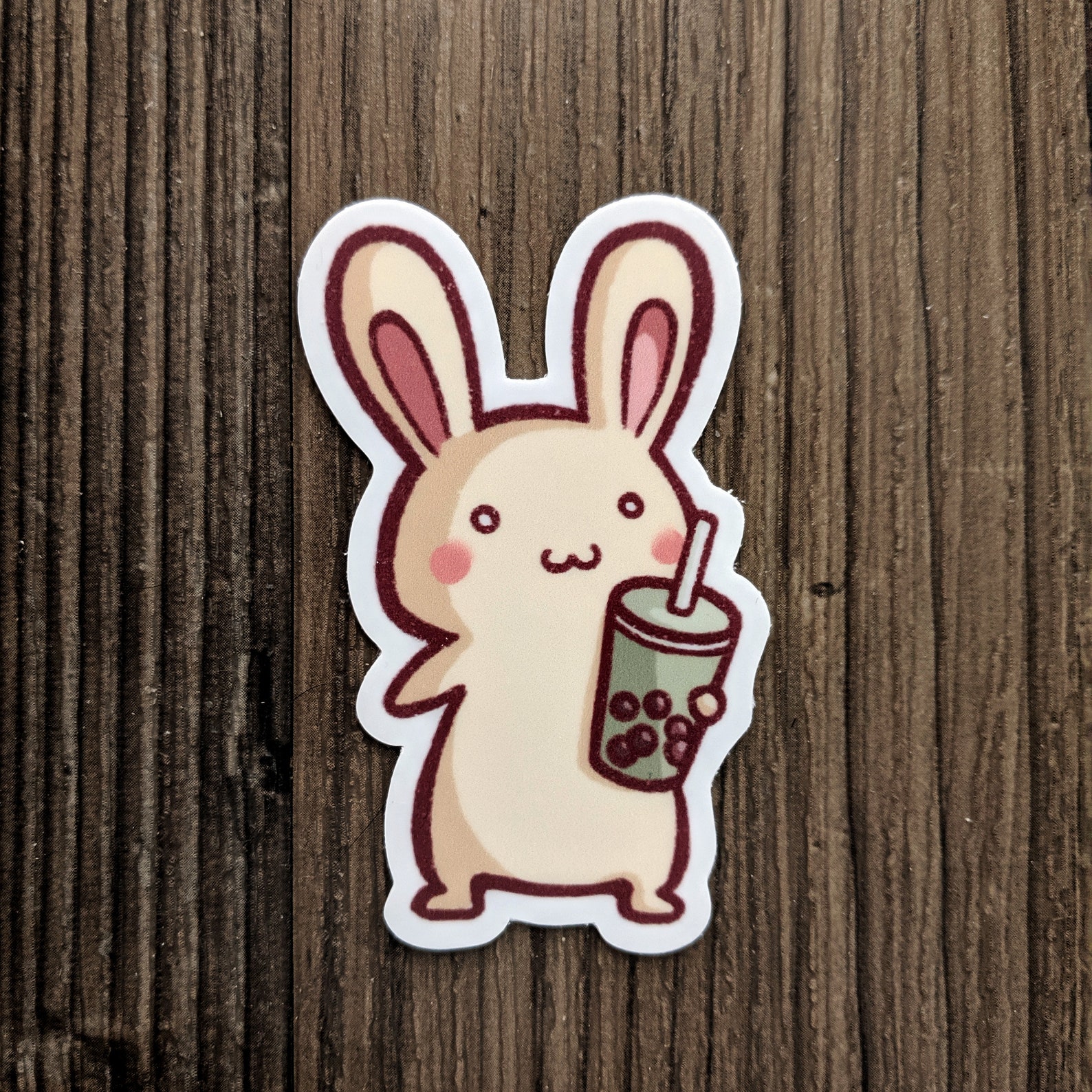 3 Boba Bunny Vinyl Sticker - Etsy