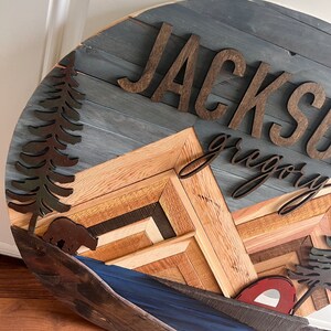 Camp, Forest, Mountain, Rustic Themed Named Round Sign Baby Room - Etsy