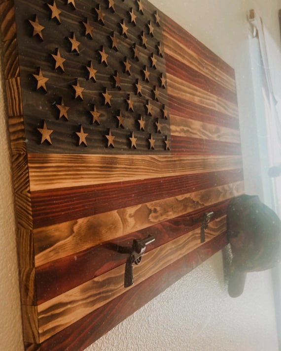 American Flag Hat Coat Rack Military Guy Gift Gift for Him - Etsy
