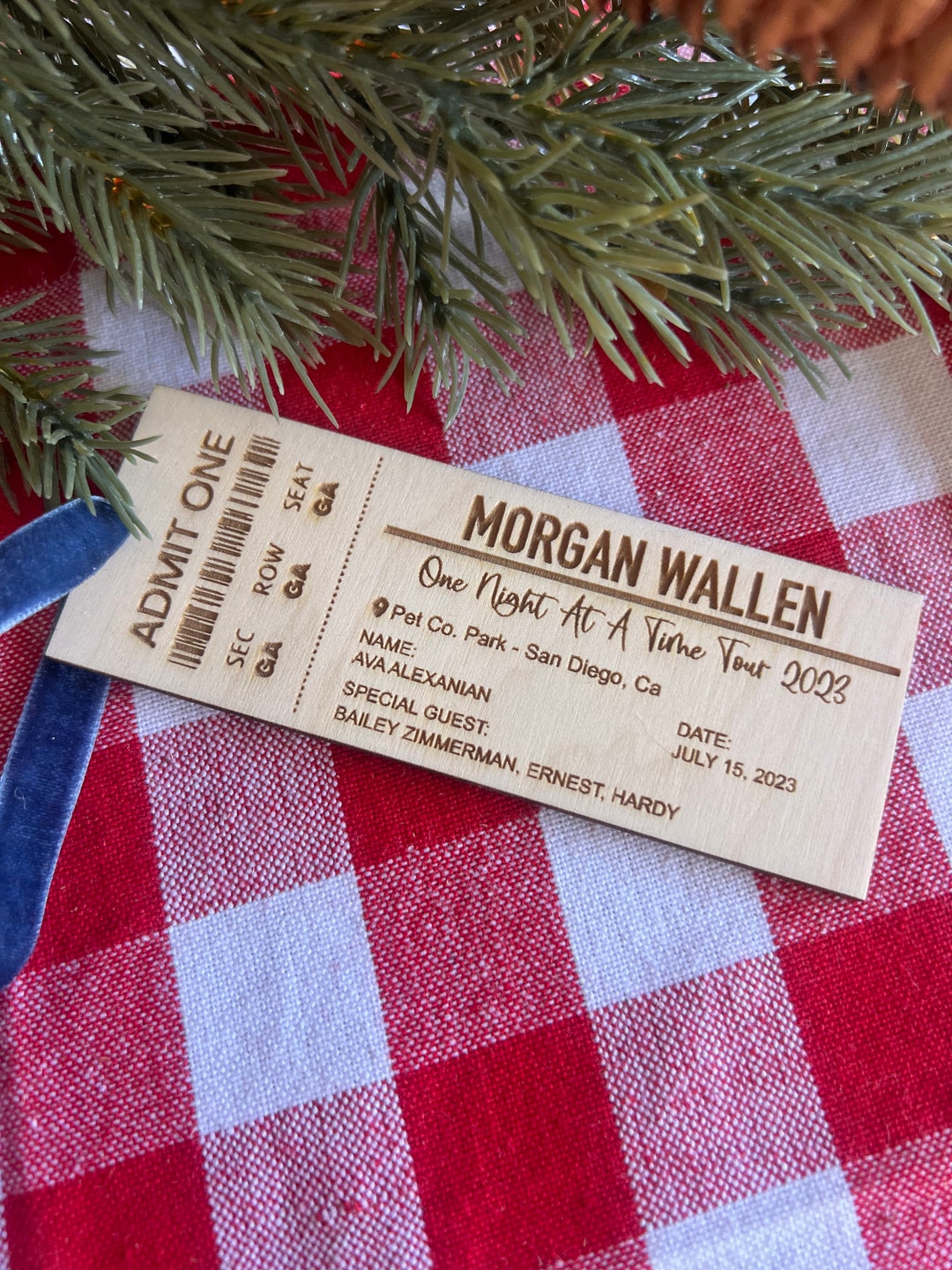 Concert Ticket Christmas Gift, Concert Memory Ornament - Etsy