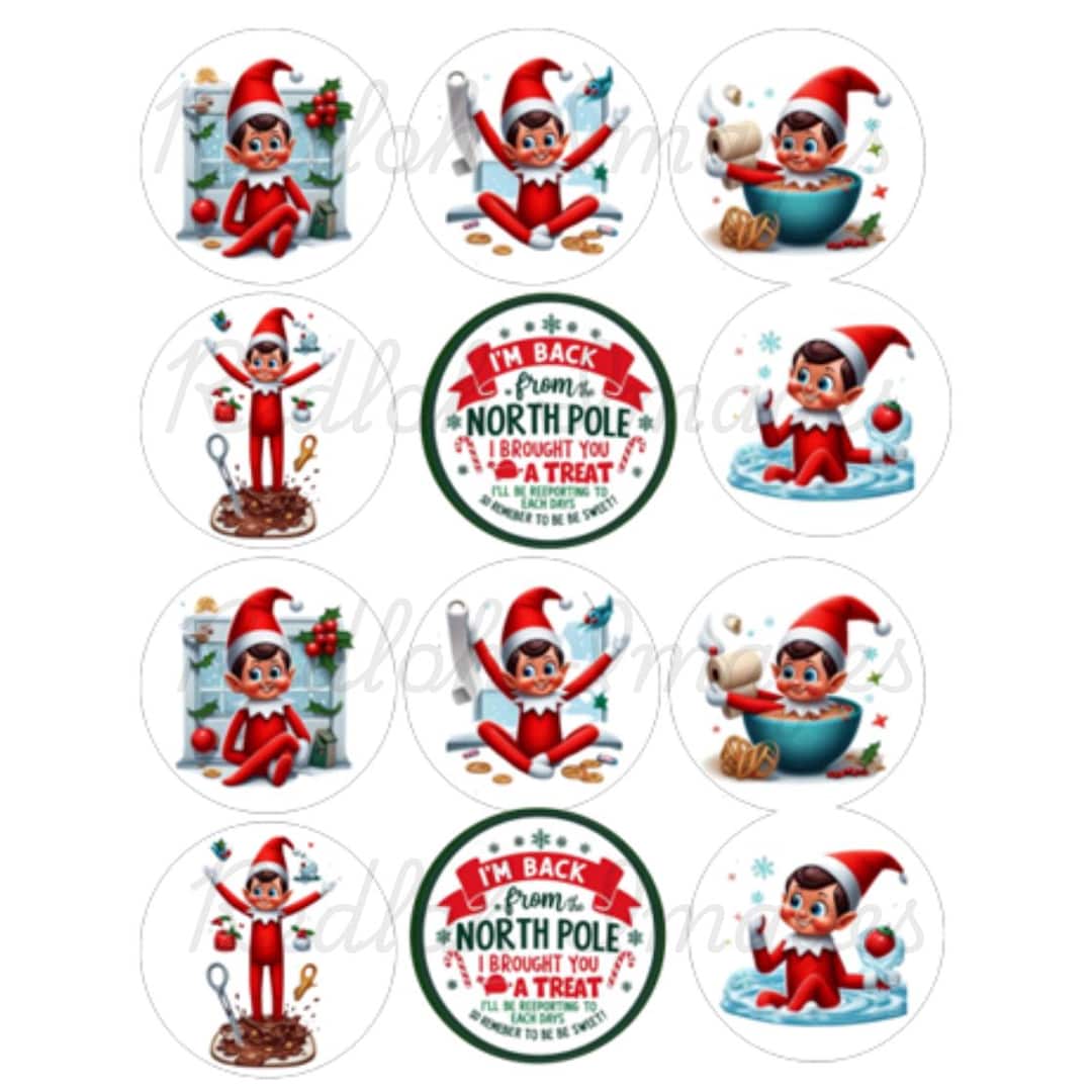Im Back Elf on the Shelf Treat Image | Pre-cut Edible Images | for ...
