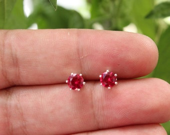 Lab Created Ruby Earrings - Etsy