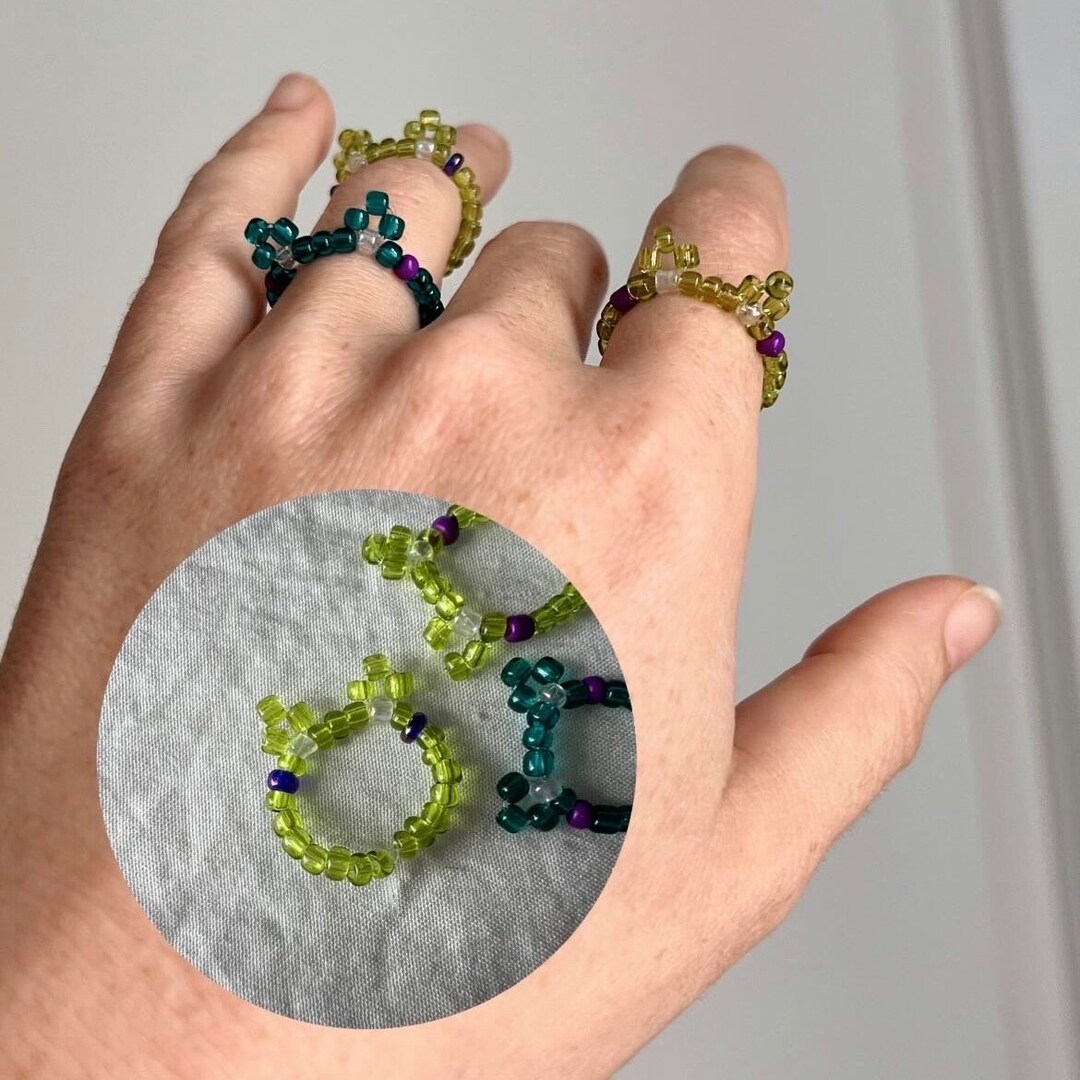 Beaded Frog Ring - Etsy