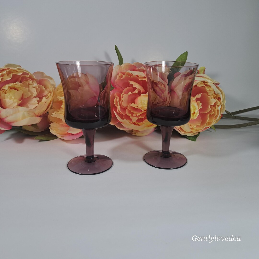 Vintage Denby Mirage Plum Goblets: Barware Stemware, Set of 2 - Etsy
